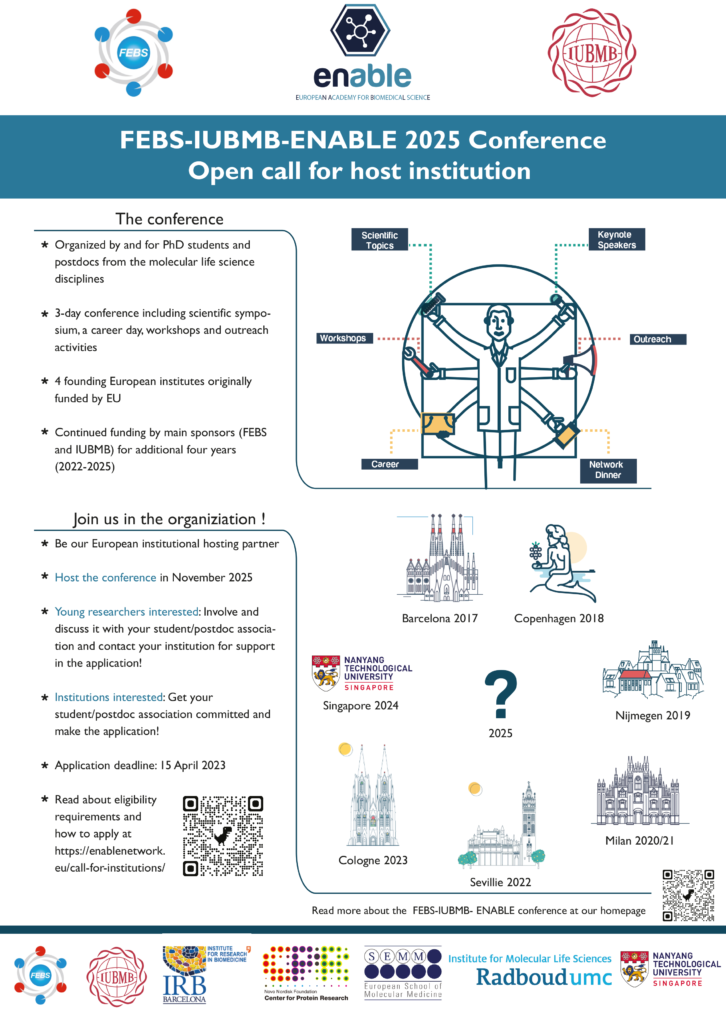 The FEBS-IUBMB-ENABLE 2025 conference hosting call is now open for ...